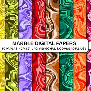 Marble Digital Papers Marble Textures Pattern Background, Colorful ...