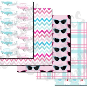 50's Pattern Scrapbook Digital Papers, 50s Digital Papers, Vintage 50s ...