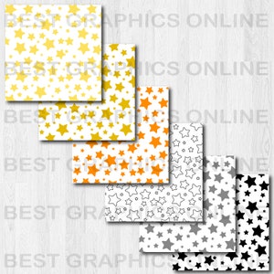 Star Confetti Digital Papers, Stars Digital Paper, Rainbow Stars ...