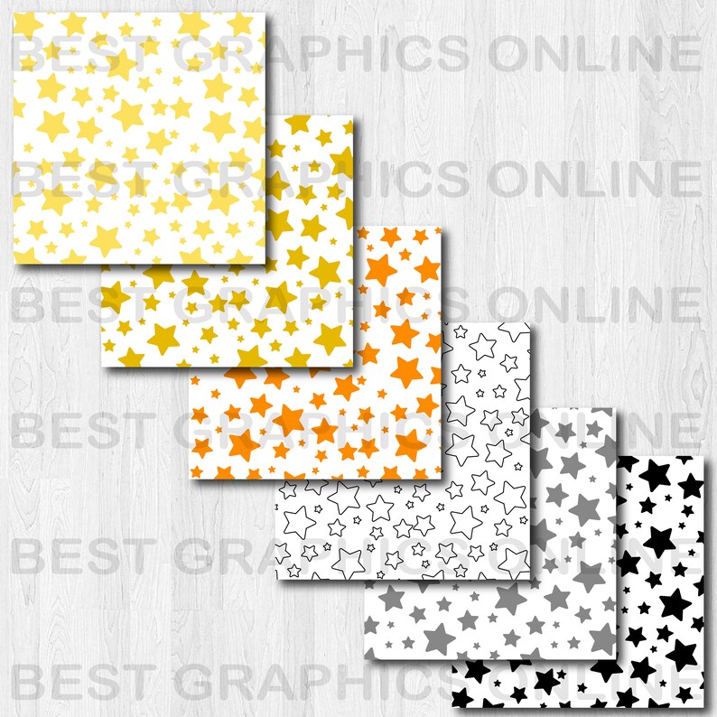 Star Confetti Digital Papers, Stars Digital Paper, Rainbow Stars ...