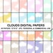 Clouds Digital Paper, Sunny Sky Digital Papers Set, Cloud Sky Pattern ...