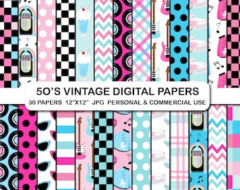 Sock Hop Party Clipart. 50's Retro Diner Jukebox Cadillac Diner Sign ...