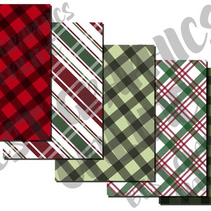 30 Plaid Pattern Scrapbook Digital Papers, Buffalo Plaid Paper Set ...