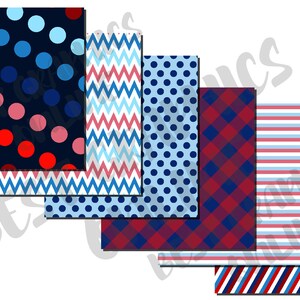 USA Patriotic Digital Papers , July 4th Digital Papers, Independence ...