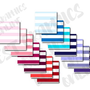 100 Horizontal Stripes Digital Papers, 100 Rainbow Colors Striped ...