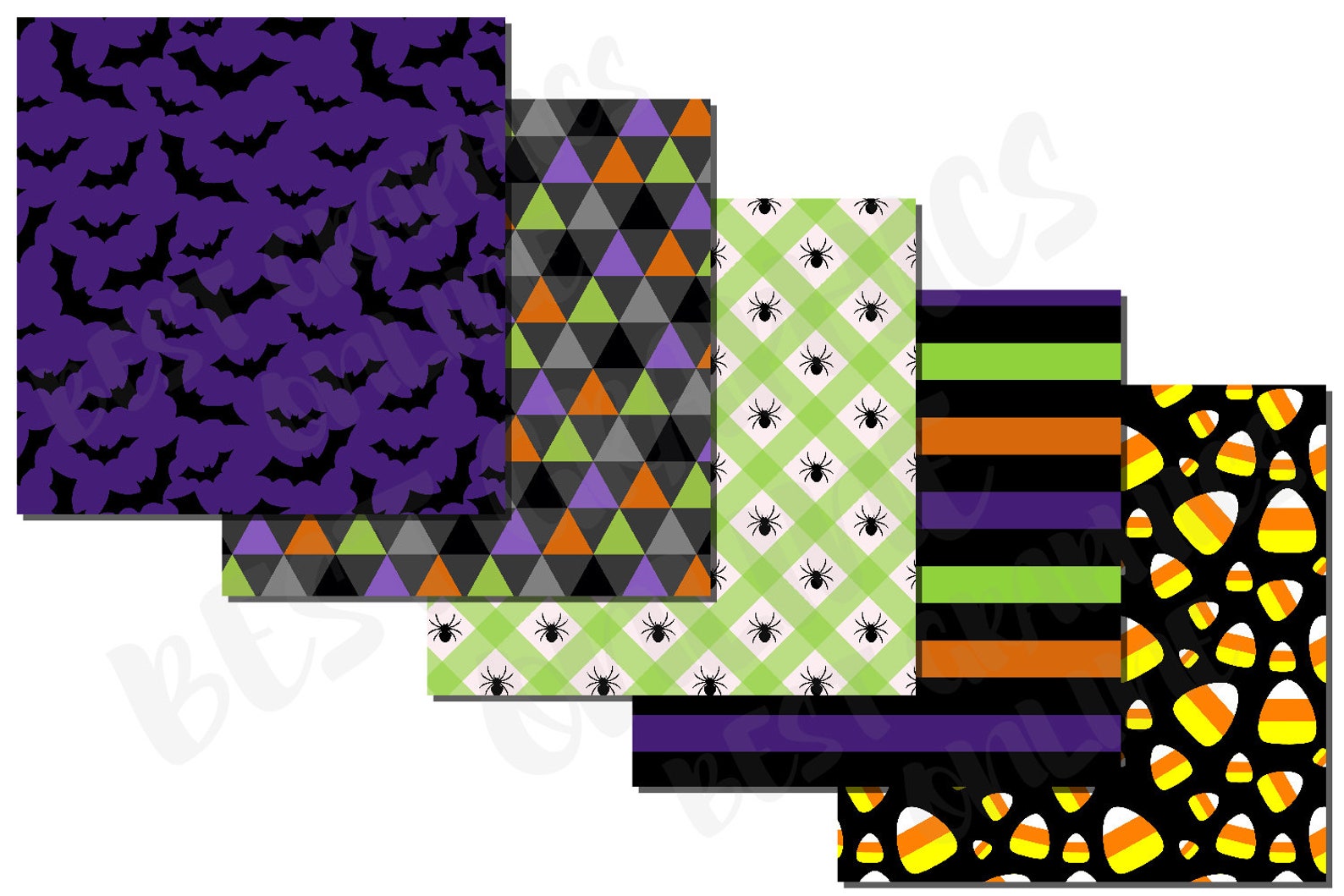 Halloween Digital Papers Halloween Bats Spiders Digital - Etsy