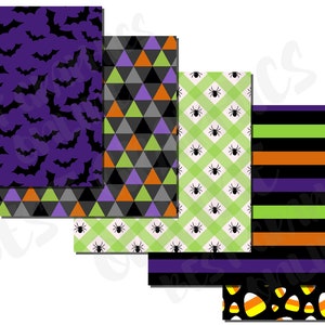 Halloween Digital Papers, Bats, Spiders, Pumpkins (digital Download) - Etsy