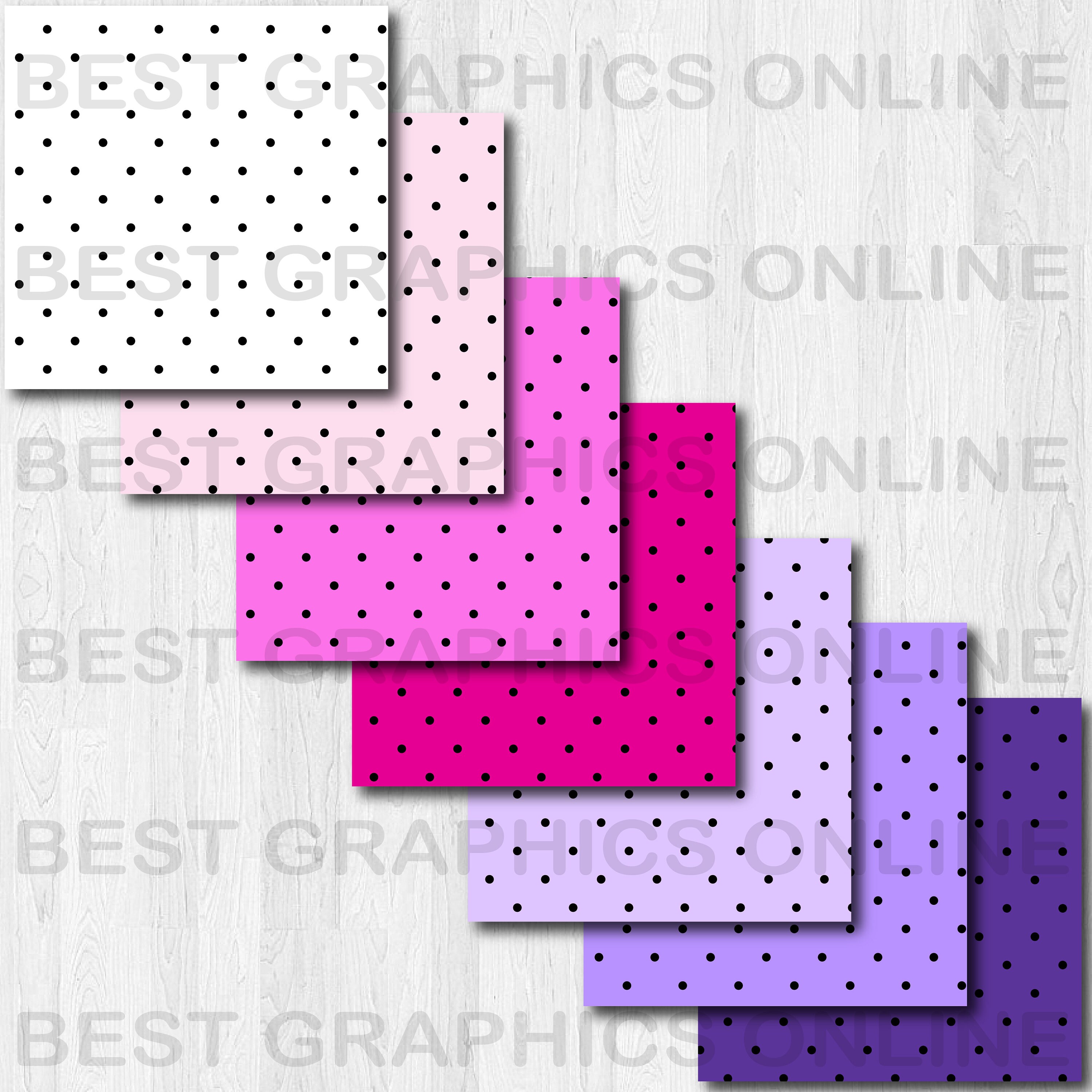 Polka Dot Digital Paper Pack, Tiny Black Polka Dot Digital Papers ...