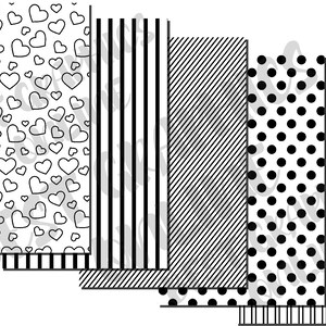 20 Black and White Digital Papers Set, Black and White Background ...