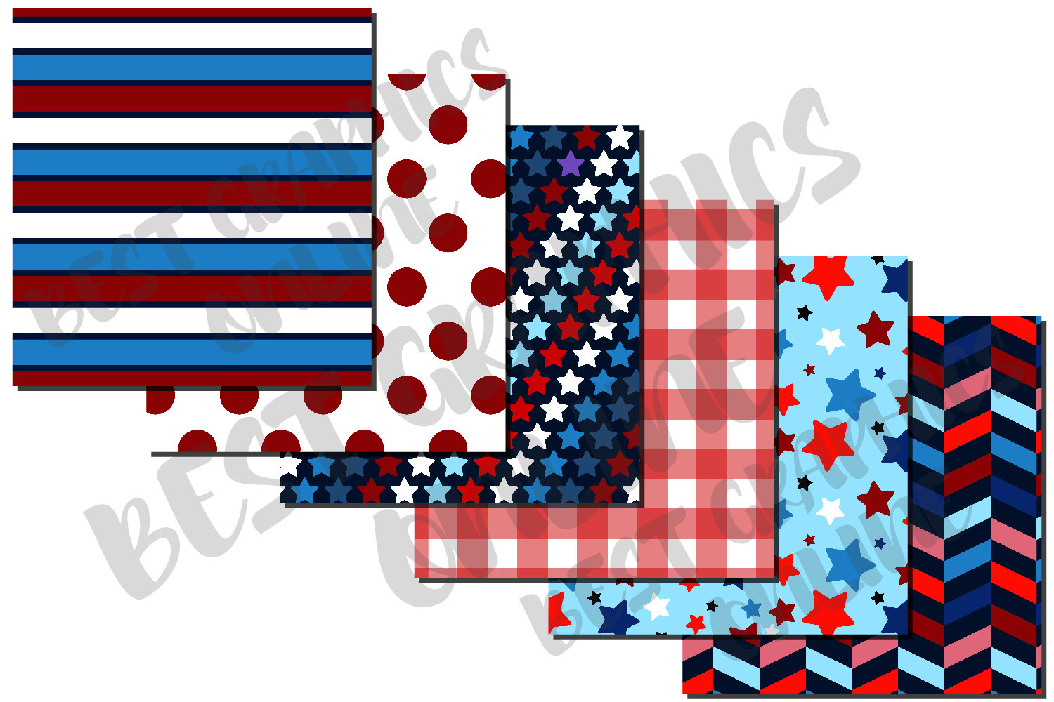 USA Patriotic Digital Papers July 4th Digital Papers - Etsy