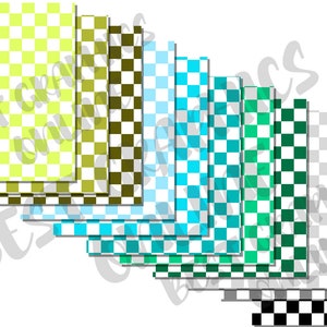 100 Checkered Digital Papers Pack, Checkerboard Printable Paper ...