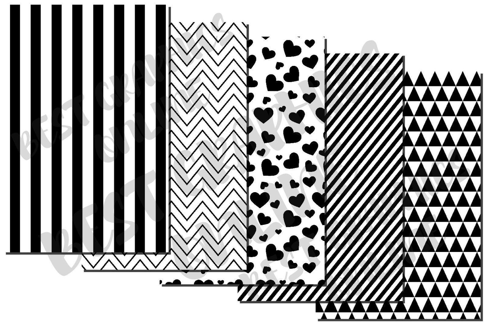 20 Black and White Digital Papers Set Black and White - Etsy