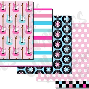 50's Pattern Scrapbook Digital Papers, 50s Digital Papers, Vintage 50s ...