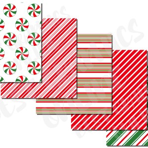 Christmas Candy Digital Papers, Christmas Pattern Background Papers ...