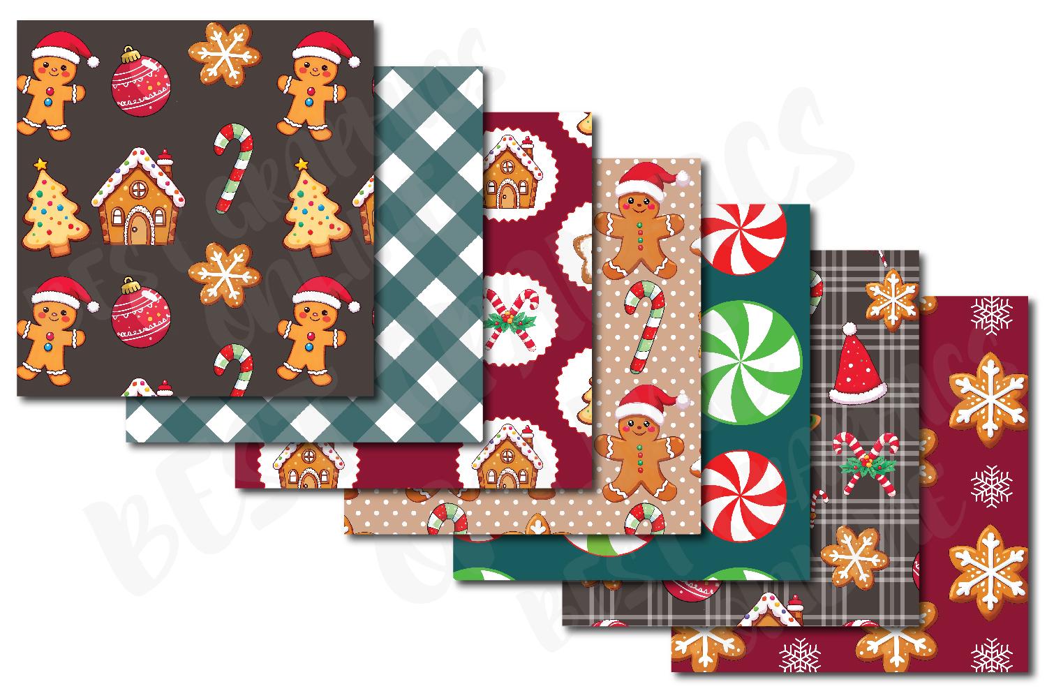 Gingerbread Cookies Digital Papers, Christmas Ginger Bread Baby ...