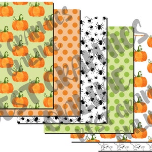 Halloween Digital Papers, Halloween Skulls Spiders Digital Papers ...