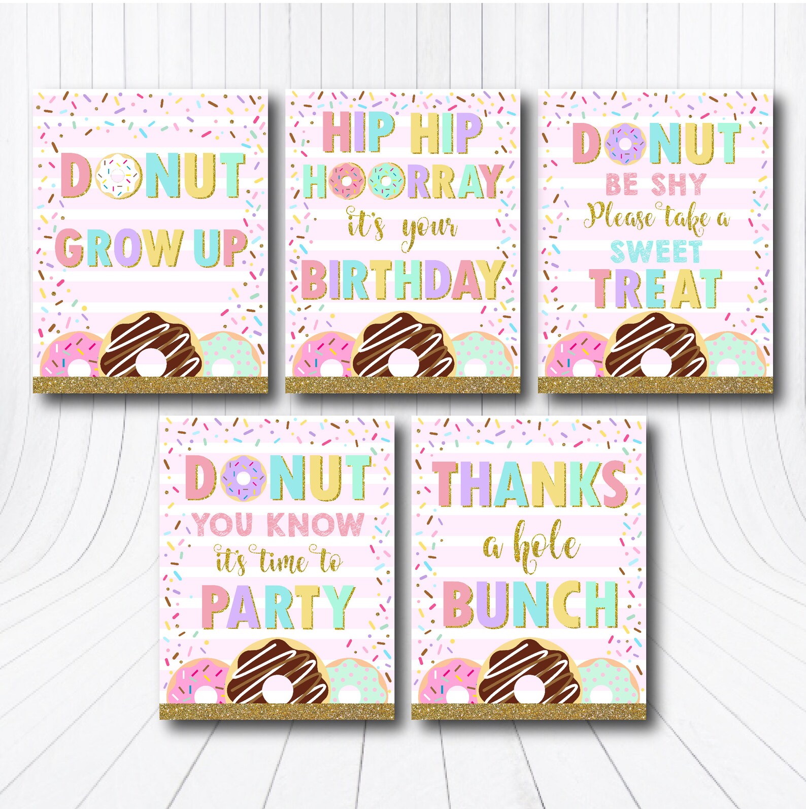 Printable Letter Size Donut Table Signs Donut Birthday Party - Etsy