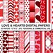 Valentine's Day Digital Paper Pack, Love Hearts Patterns (digital ...