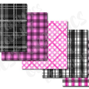Pink and Black Plaid Digital Paper Pack (digital Download) - Etsy