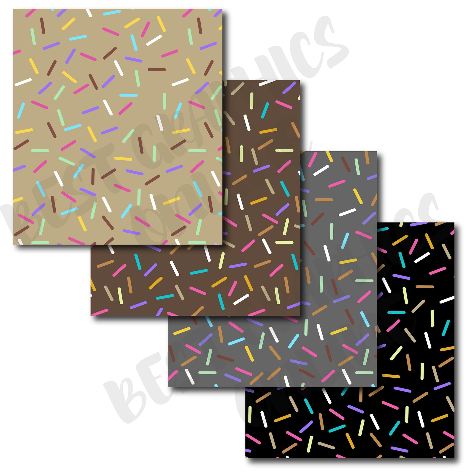 Donut Sprinkles Digital Paper Pack, Scrapbook Papers (digital Download ...