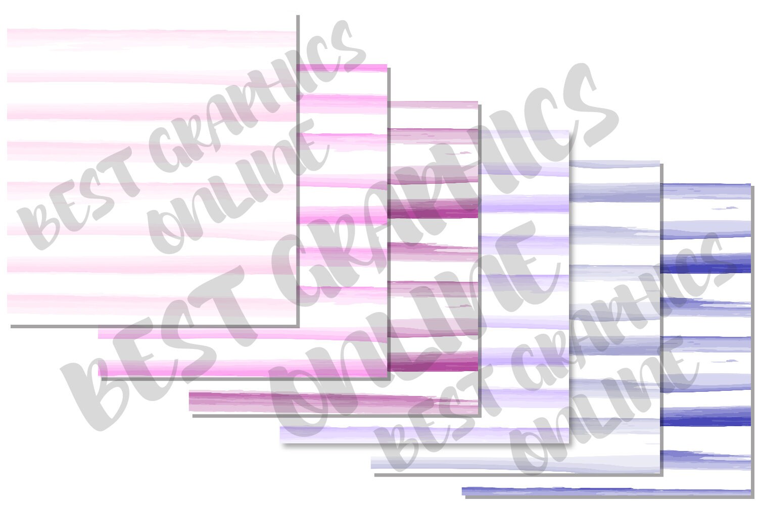 100 Watercolor Stripes Digital Paper Set, Striped Pattern Water Colour ...