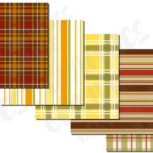 Fall Plaid Digital Papers, Autumn Plaid Digital Papers, Autumn ...