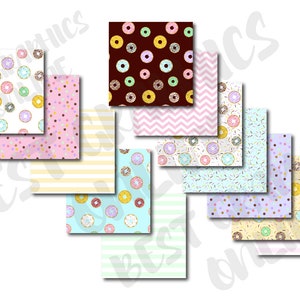 Donuts Digital Paper Pack, Doughnuts Clipart, Donut Background Paper ...