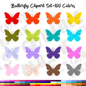 100 Butterflies PNG Clipart, Butterfly Clip Art Set Png, Butterfly Clip ...