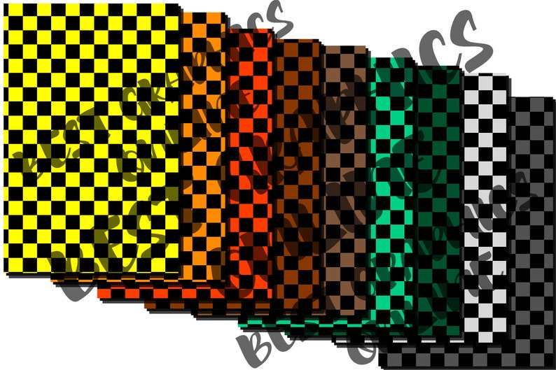 100 Black Checkers Printable Digital Papers Checkers Pattern | Etsy