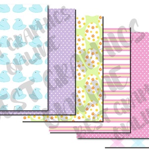 Easter Bunny Digital Paper Pack, Scrapbook Patterns (digital Download ...