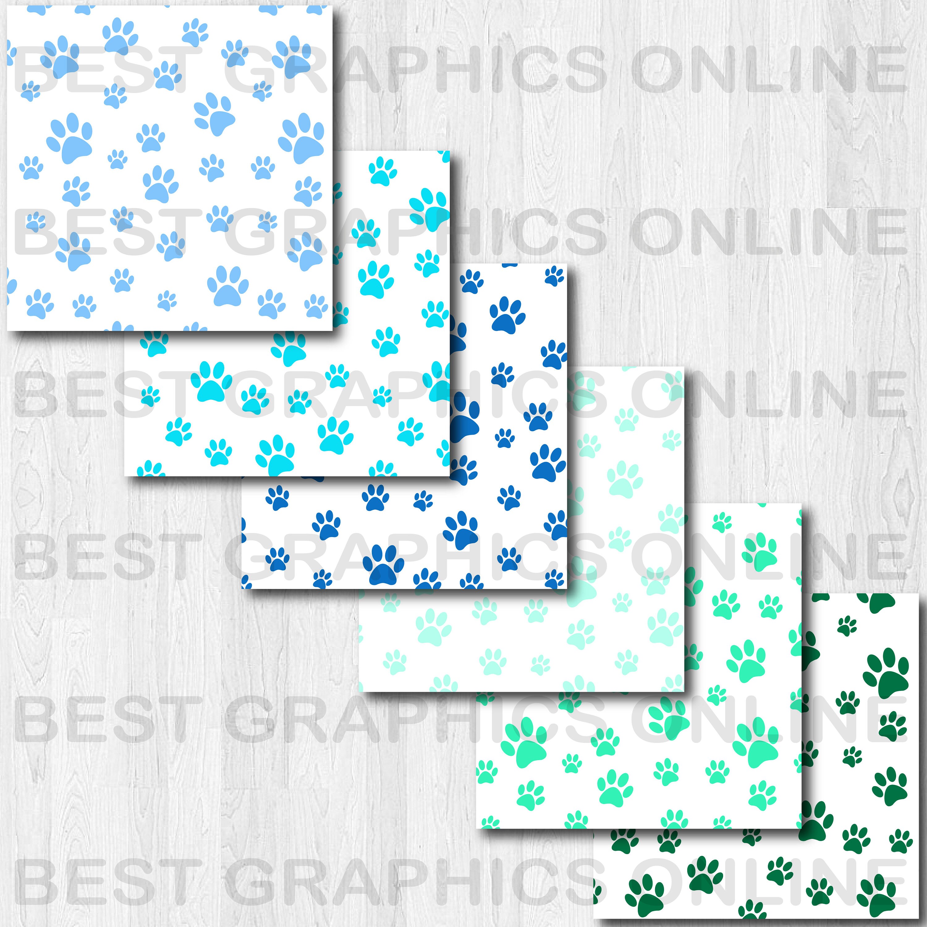 100 Paw Print Scrapbook Paper Animal Print Digital Papers - Etsy