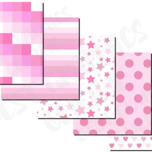 Light Pink Digital Paper Pack, Light Pink Colors Digital Papers, Pink ...