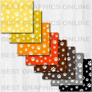 100 Paw Print Scrapbook Paper, Animal Print Digital Papers, Paw Print ...