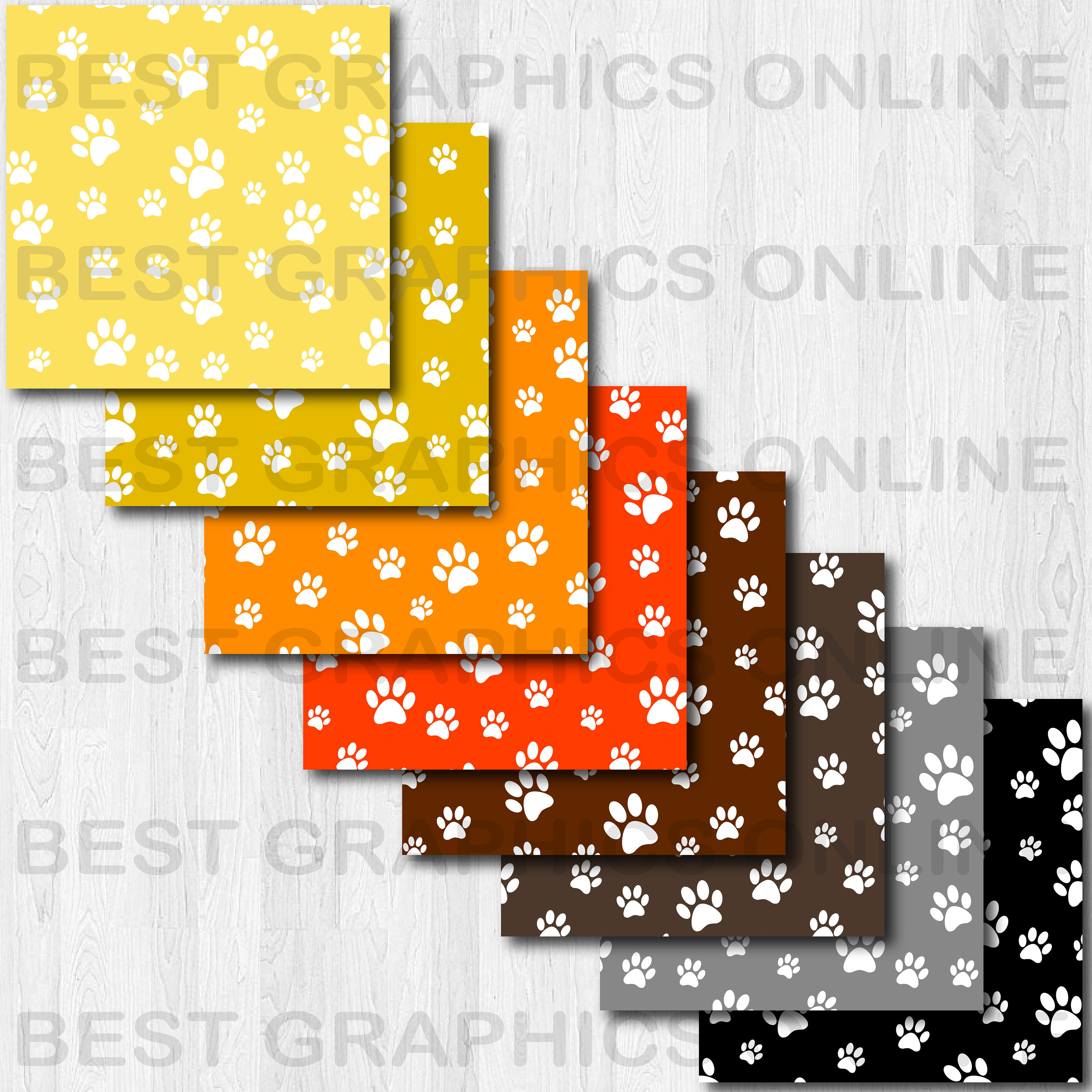 100 Paw Print Scrapbook Paper Animal Print Digital Papers - Etsy