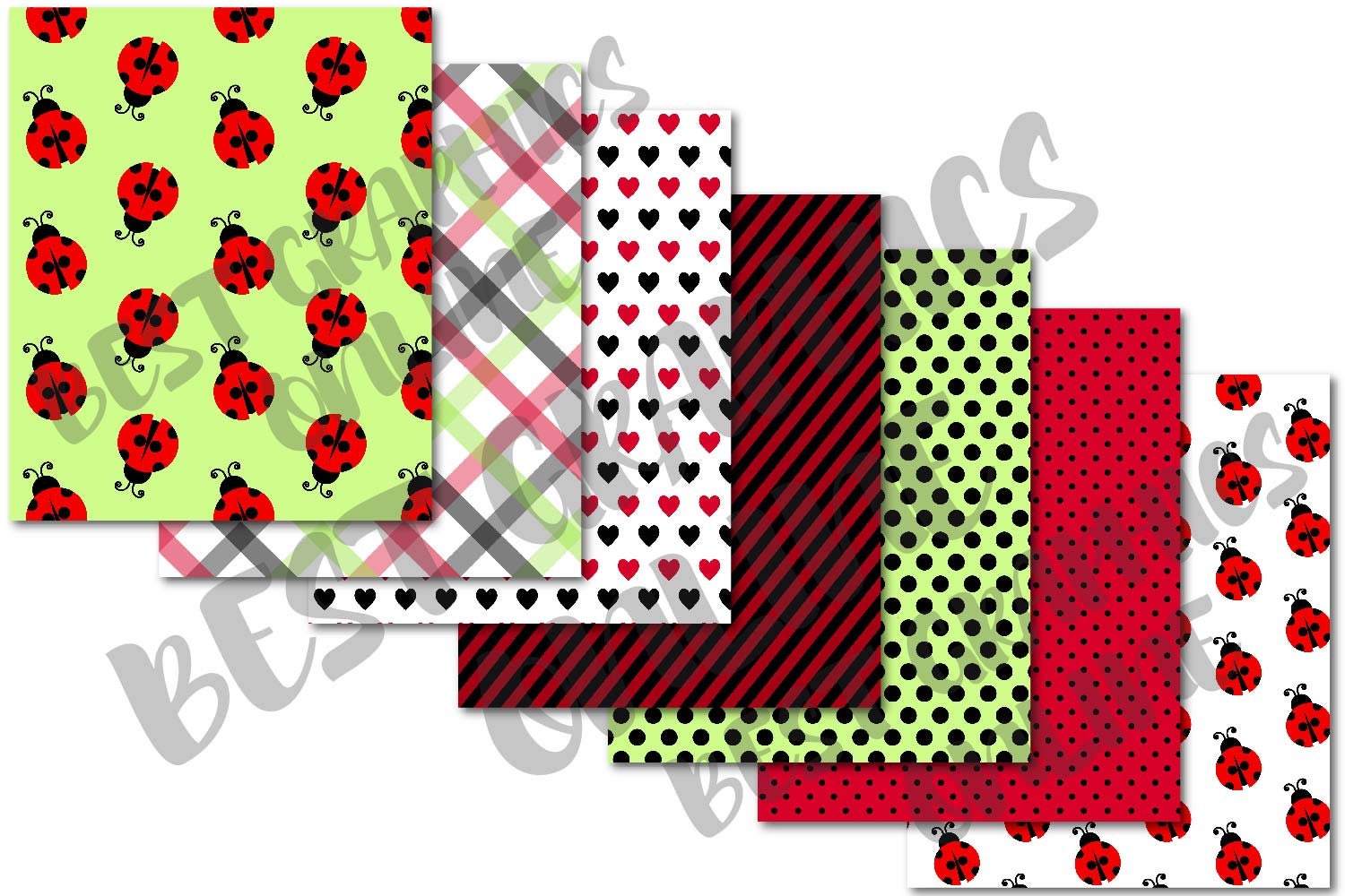 Ladybug Digital Papers, Red and Black Patterns (digital Download) - Etsy