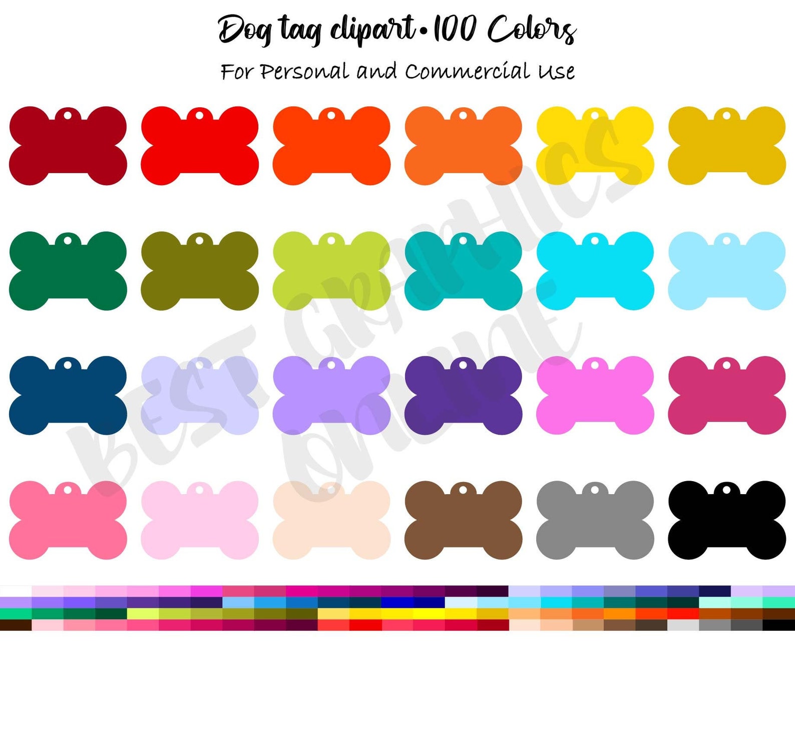 100 Dog Tag Clipart, Pet Tag Clipart, Dog Tags Planner Sticker Clipart ...