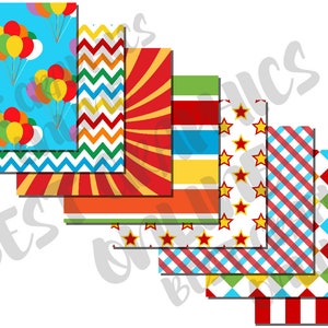 Circus Digital Papers, Carnival Digital Papers, Circus Tent Digital ...