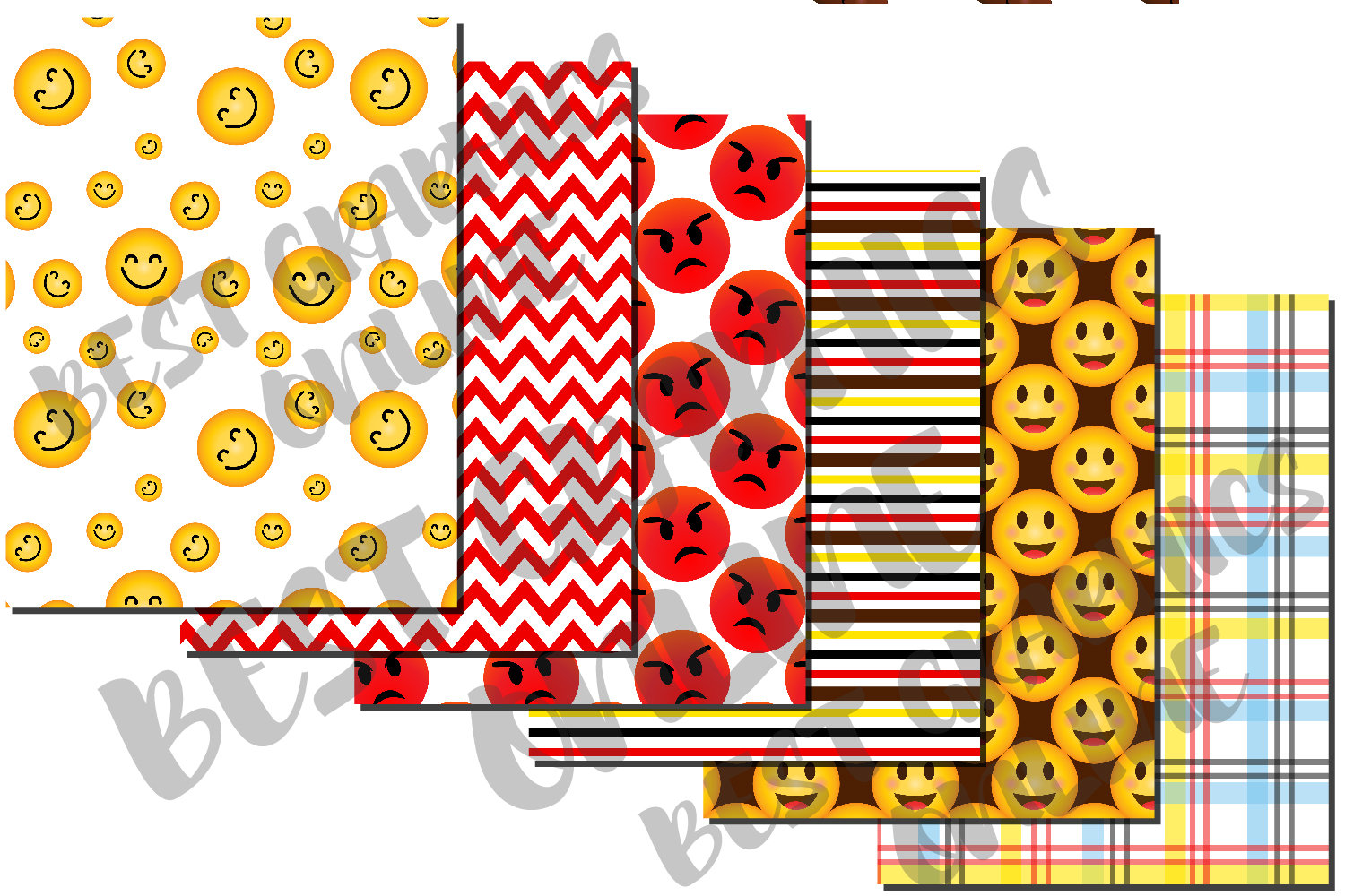 Emojis Digital Papers, Emoji Emoticons Digital Paper Pack, Emoticon ...