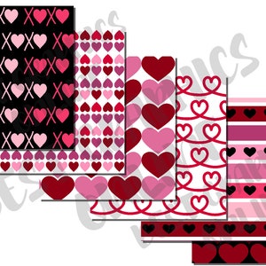 Valentine's Day Digital Papers, Love Digital Paper Pack, Valentines Day ...