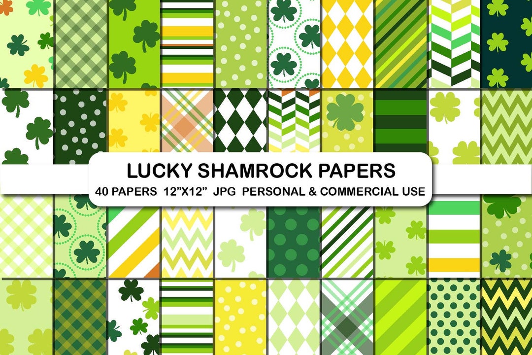 Green Plaid Pattern Scrapbook Digital Papers, St Patricks Day Paper Set ...