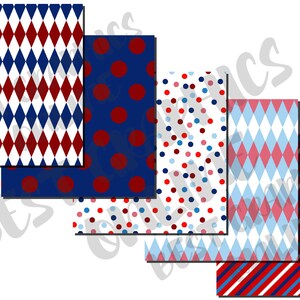 USA Patriotic Digital Papers , July 4th Digital Papers, Independence ...