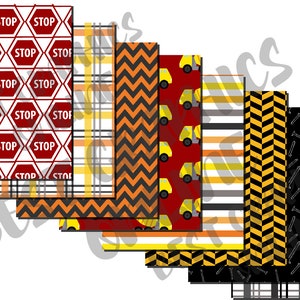 Construction Digital Paper, Construction Digital Papers Set, Dump Truck ...