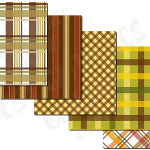 Fall Plaid Digital Papers, Autumn Plaid Digital Papers, Autumn ...