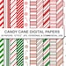Christmas Candy Cane Digital Papers, Holiday Backgrounds (digital ...