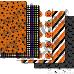 Halloween Digital Papers, Halloween Skulls Spiders Digital Papers ...