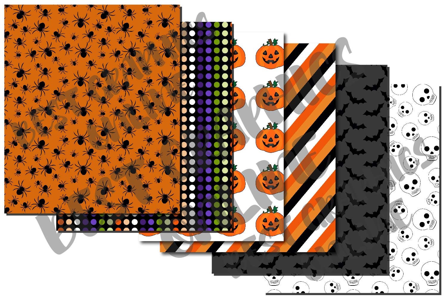 Halloween Digital Papers, Skulls, Spiders, Pumpkins (30 JPG) - Etsy