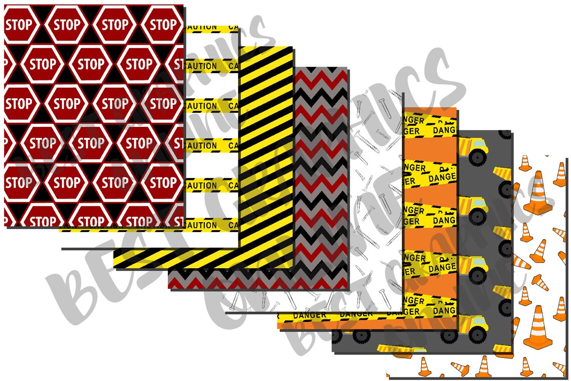 Construction Digital Paper, Construction Digital Papers Set, Dump Truck ...