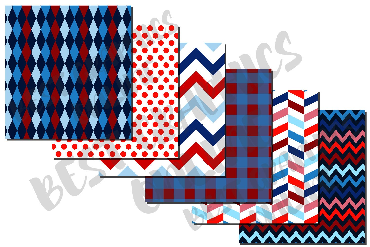 USA Patriotic Digital Papers July 4th Digital Papers - Etsy
