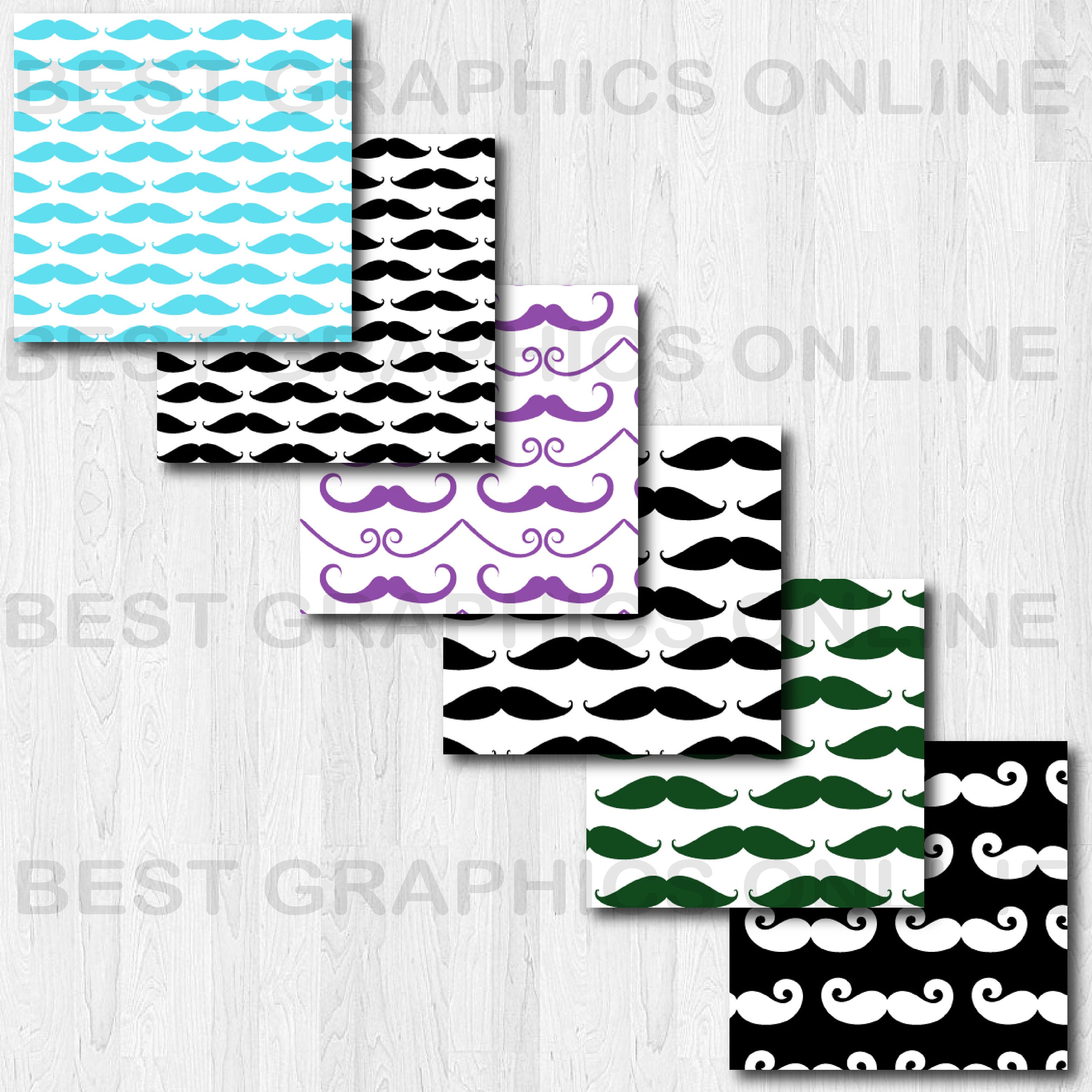 Mustaches Digital Papers Mustage Gentleman Digital Papers - Etsy