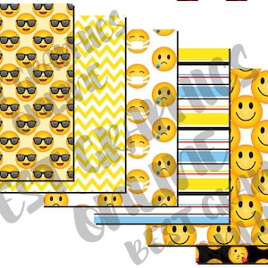 Emoji Digital Papers, Emoticon Scrapbook Paper Pack (digital Download ...